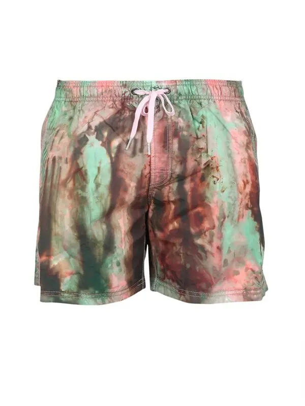 Sundek Printed Swimwear With Elastic Waistband And Drawstring - Multicolour
