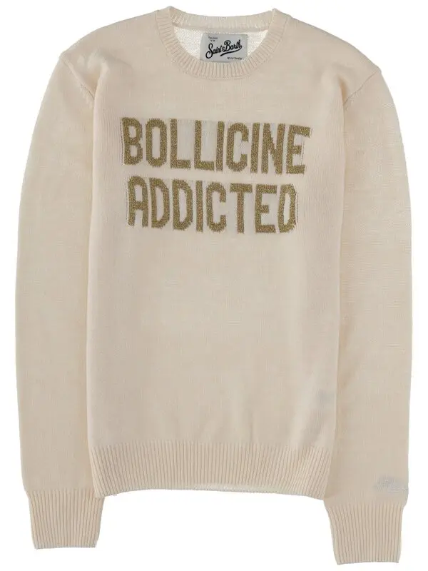 MC2 SAINT BARTH Bollicine Addicted" Cashmere Blend Sweater - White