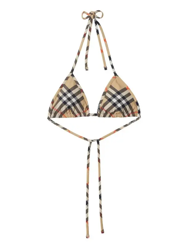 Burberry Checked Triangle Bikini Top