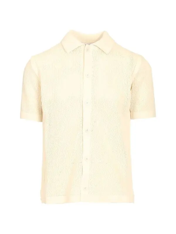 Maison Kitsuné Short Sleeve Knit Cardigan - Pureecru