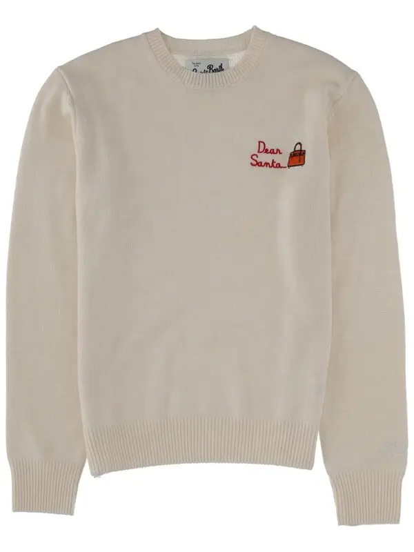 MC2 SAINT BARTH Embroidered Crewneck Sweater - Ivory