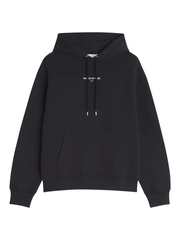 Maison Kitsuné Cotton Hoodie With Logo - Black
