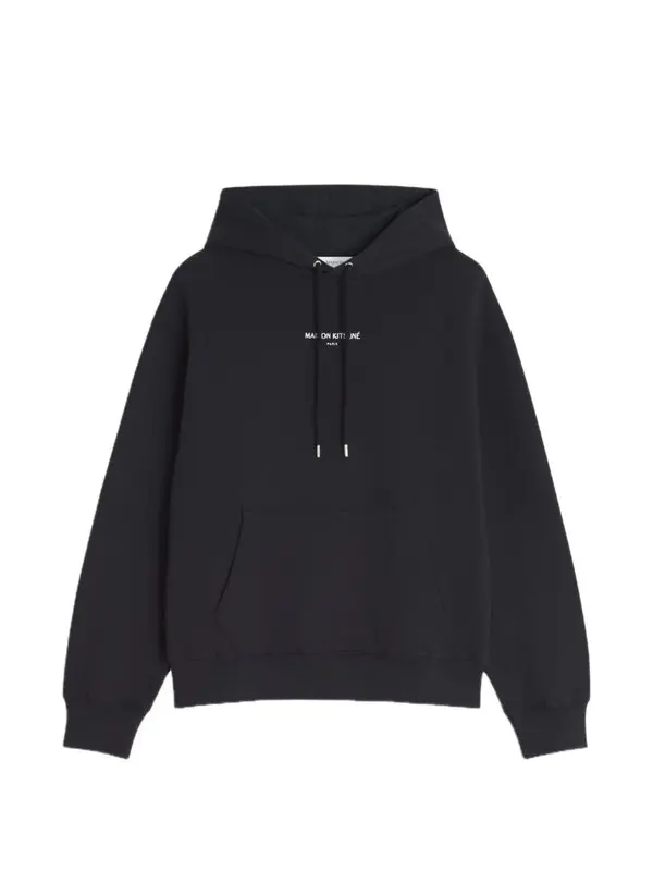 Maison Kitsuné Logo Print Hoodie - Black