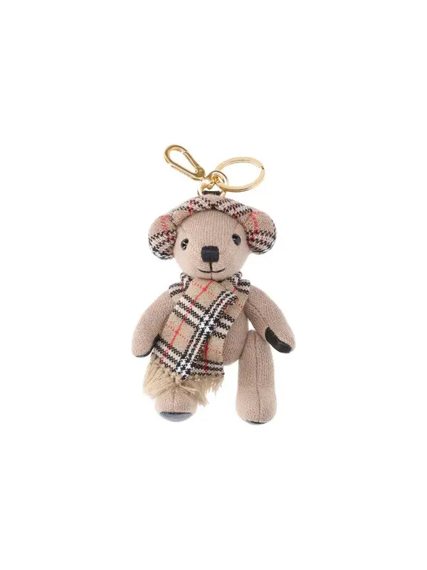 Burberry Mini Cashmere Charm With Matching Scarf And Muffs - Beige