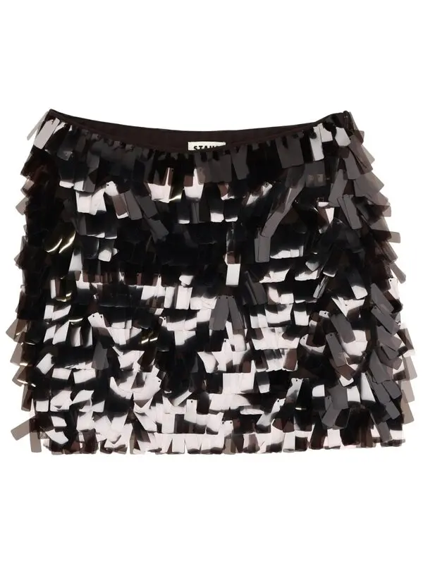 Staud Max Sequin-embellished Mini Skirt - Brown