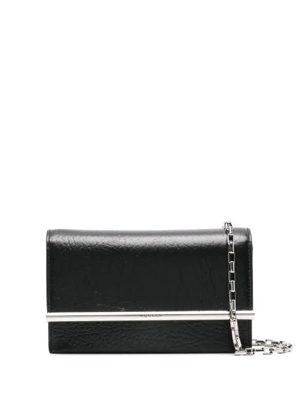 Alexander McQueen Rose & Snake Knuckle Clutch In Patent Leather - Black
