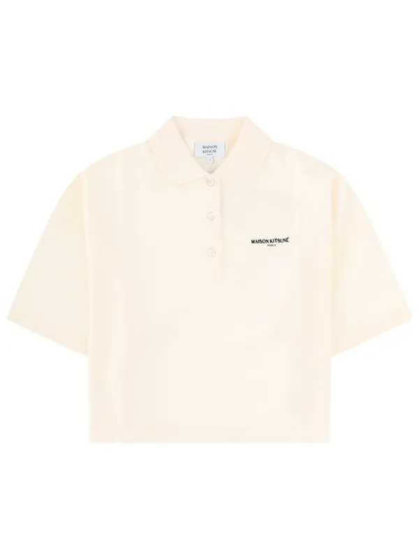 Maison Kitsuné Oversized Logo Polo Shirt - Ivory