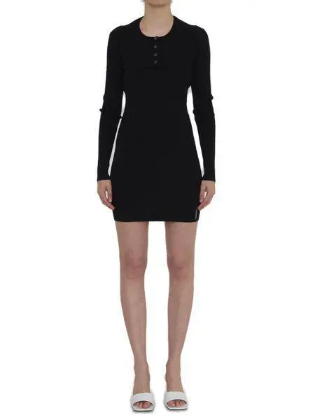 Alexander Wang Cropped Cardigan Twinset Dress - Black