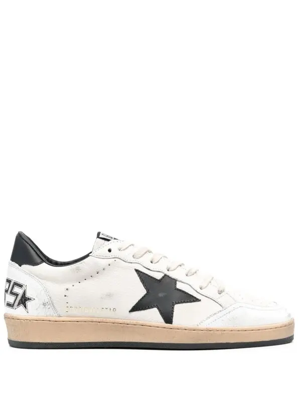 GOLDEN GOOSE Artisanal Ball Star Sneakers Vintage College Style - Bianco