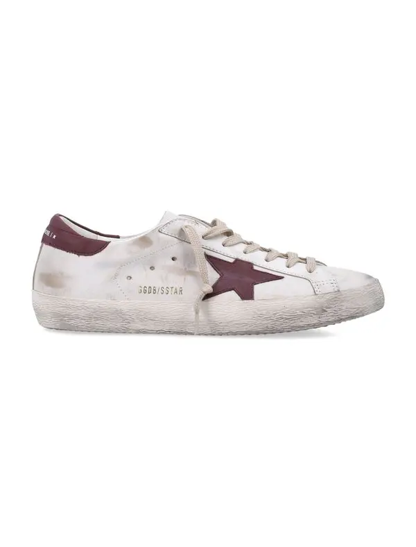 GOLDEN GOOSE Distressed Low-top Sneakers - White Red