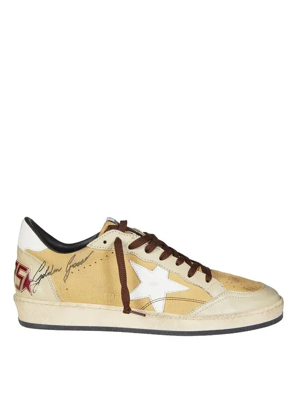 GOLDEN GOOSE Ball Star Lace-up Leather Sneakers - Beige