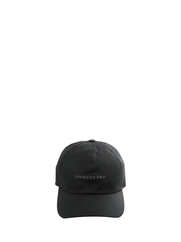 Rick Owens Canvas Baseball Cap With Owenscorp Embroidery - Black