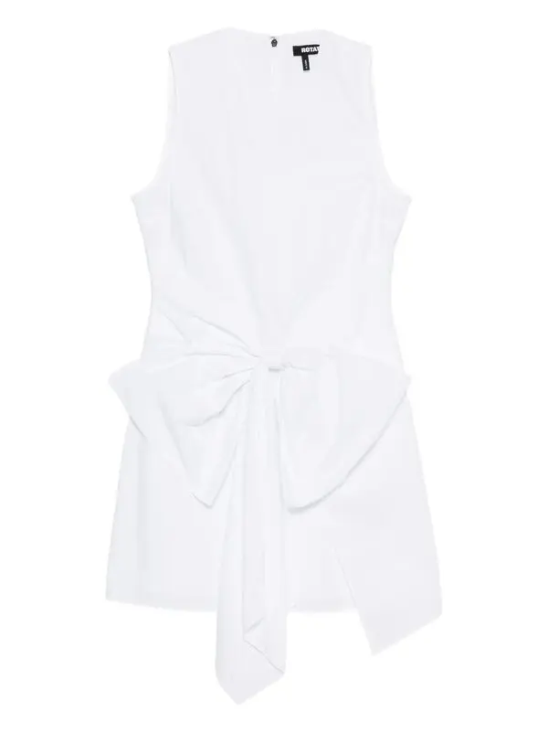 ROTATE BY BIRGER CHRISTENSEN Sleeveless Mini Dress With Bow Detail - White
