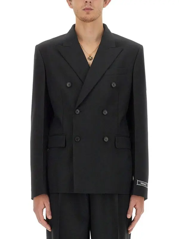 Versace Double-breasted Wool Blazer