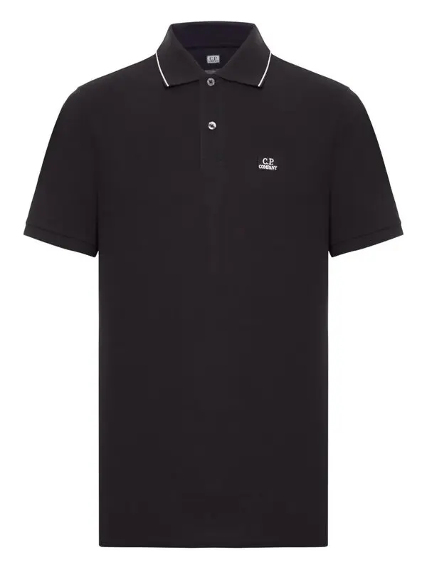 C.P. COMPANY C. P. Company Stretch Piquet Short Sleeve Logo T-shirt - Black