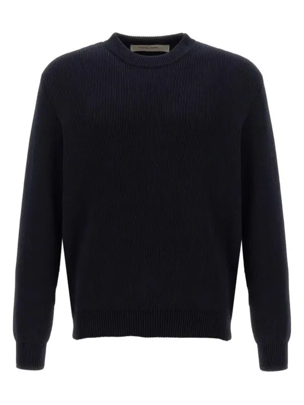 GOLDEN GOOSE Ribbed Long Sleeve Sweatshirt - Blu