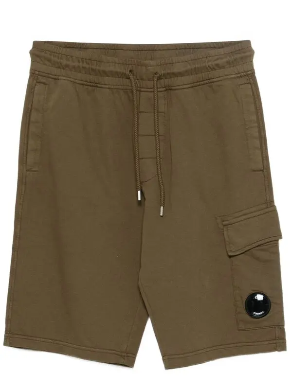 C.P. COMPANY Fleece Bermuda Shorts With Adjustable Waist - Green