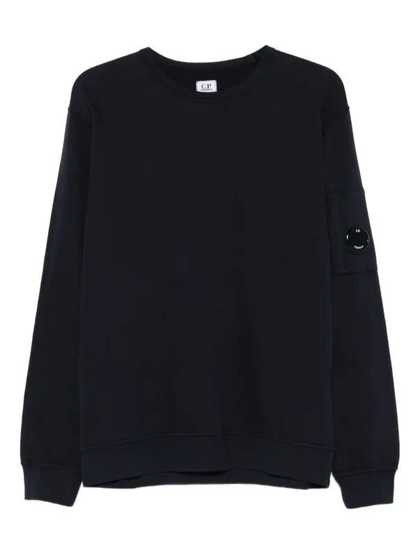 C.P. COMPANY Light Fleece Crewneck Sweatshirt With Zip Pocket - Blue