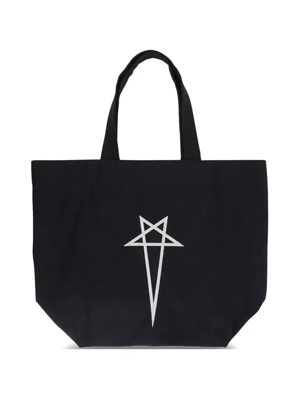Rick Owens Canvas Tote Bag With Logo - Black