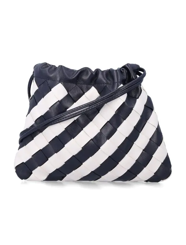 Bottega Veneta Mini Intrecciato Leather Drawstring Handbag - Space Chalk