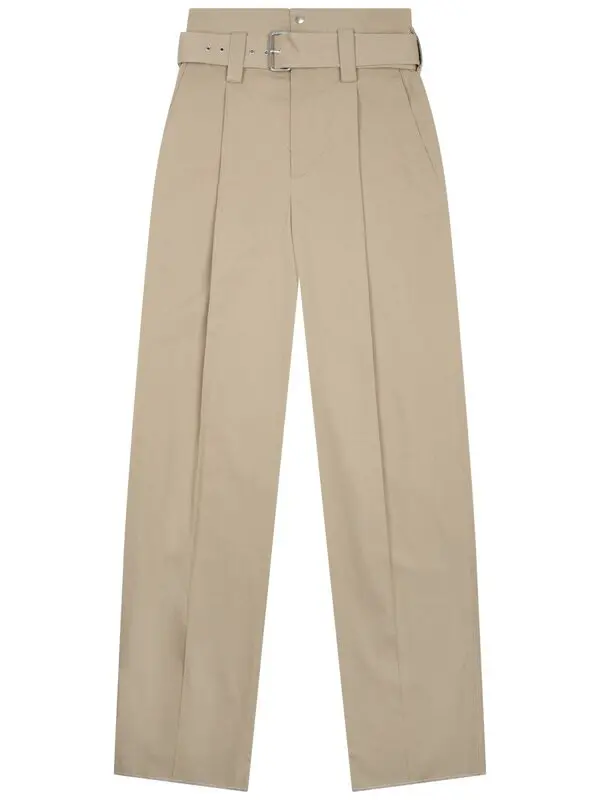Bottega Veneta Wide Leg Belted Trousers - Beige