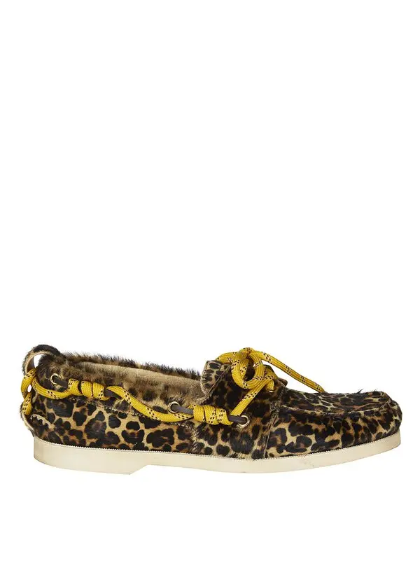 GOLDEN GOOSE Cruise Loafer In Leopard-print Pony Skin - Marrone