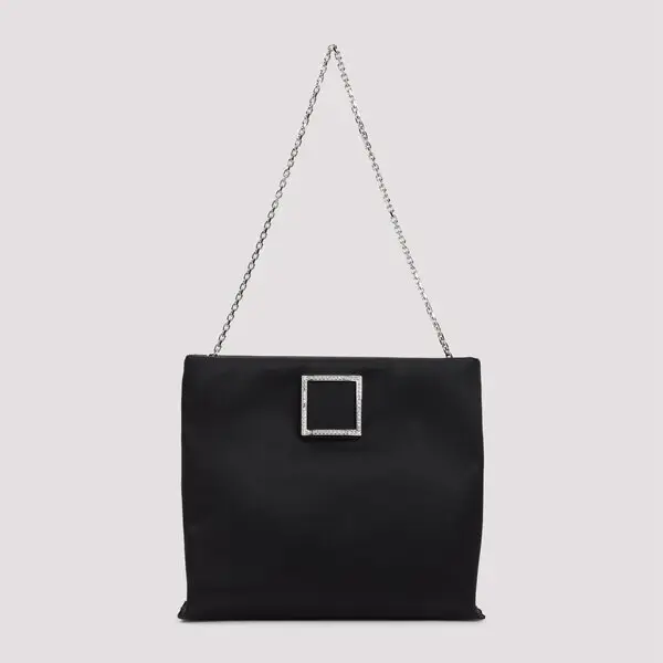 ROGER VIVIER Trompette Strass Soft Satin Clutch