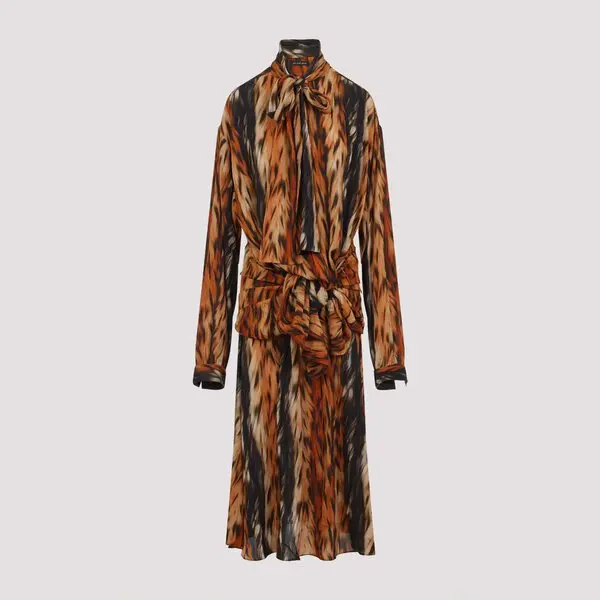 Balenciaga Knotted Dress - Brown
