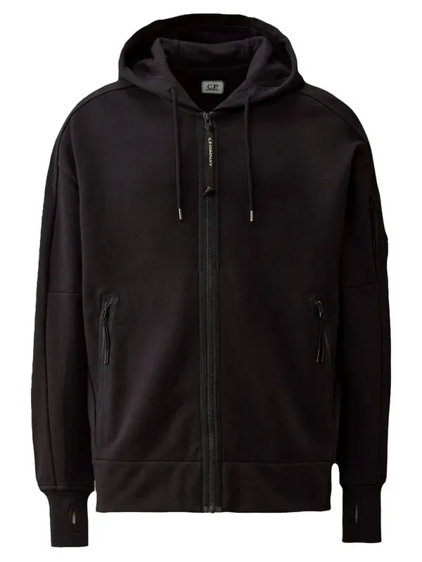 C.P. COMPANY Hooded Jacket With Embroidered Logo - Blue