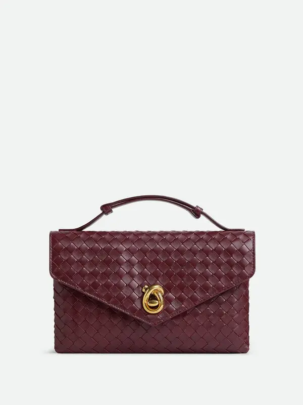 Bottega Veneta Mini Woven Leather Handbag With Adjustable Strap - Red