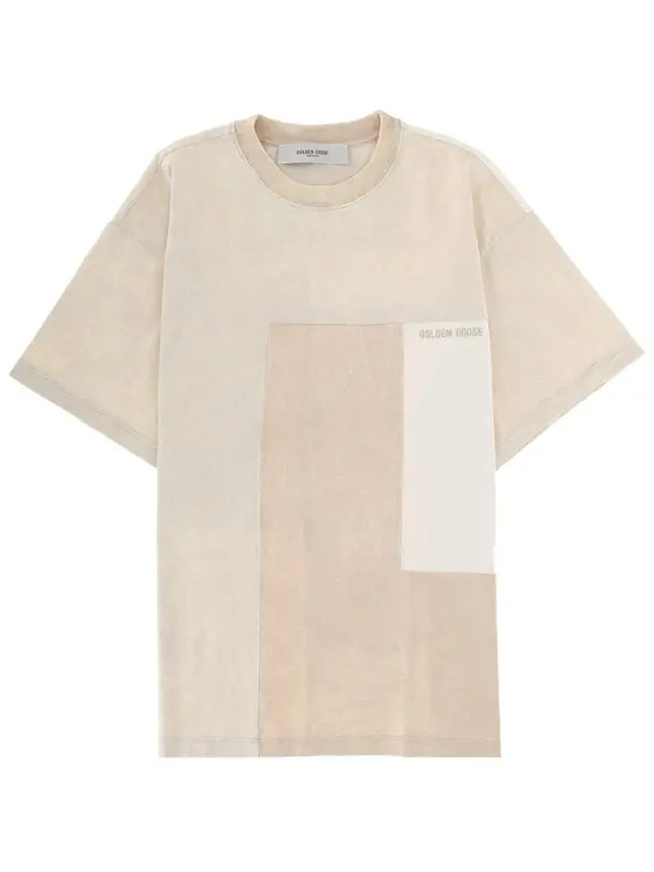 GOLDEN GOOSE Oversized Patchwork Graphic Crewneck T-shirt - Ivory