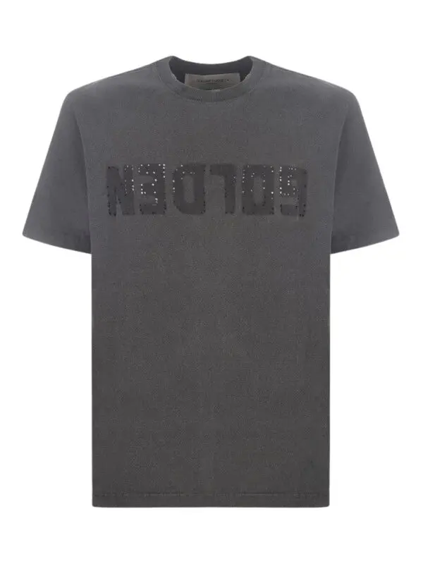 GOLDEN GOOSE Vintage Effect Cotton Logo T-shirt For