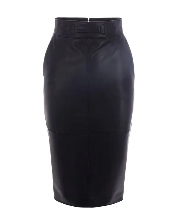 Elisabetta Franchi Leather Pencil Skirt - Nero