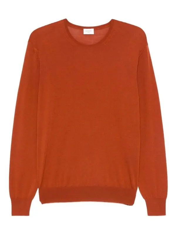 Saint Laurent Ribbed Trim Wool Sweater - Orange