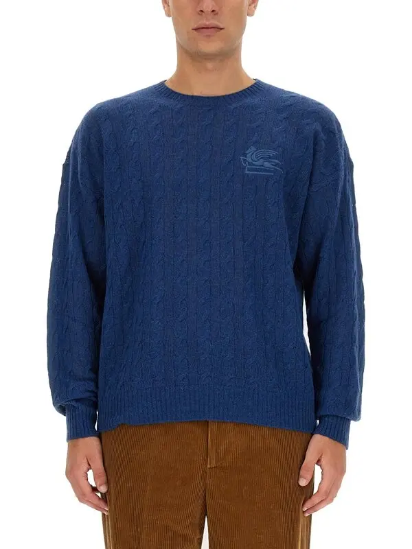 Etro Regular Fit Pegasus Patterned Cashmere Shirt