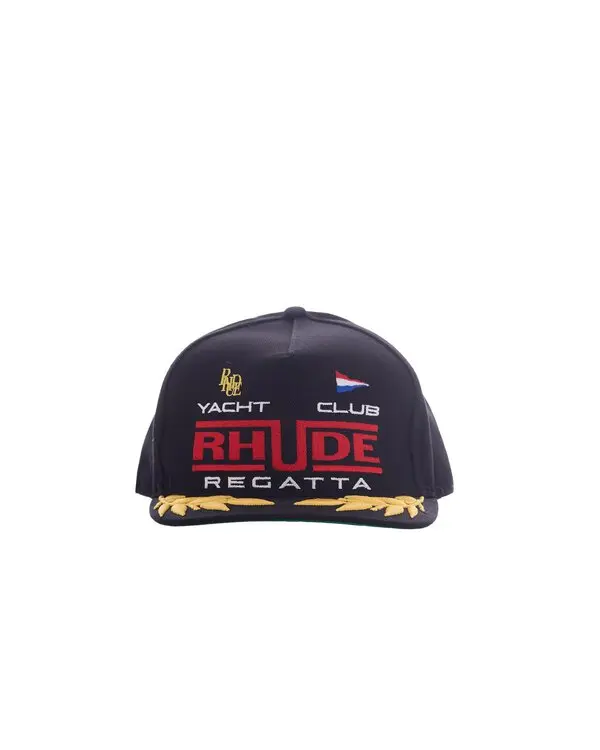 Rhude Embroidered Yacht Club Baseball Cap - Black/white/red