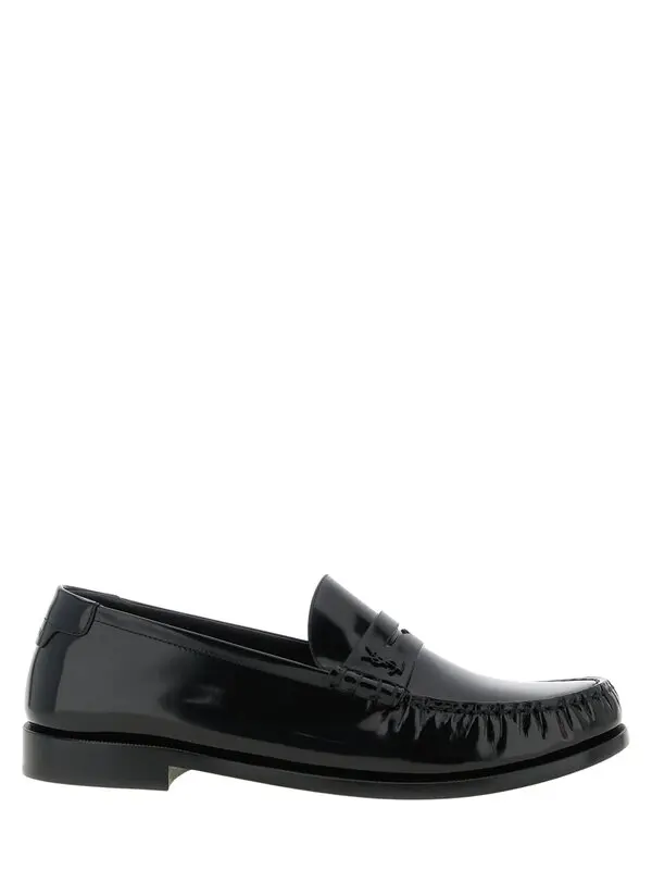 Saint Laurent Le Loafer Leather Penny Loafers - Black