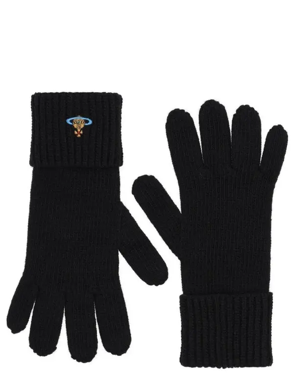 VIVIENNE WESTWOOD Knitted Wool Gloves - Black