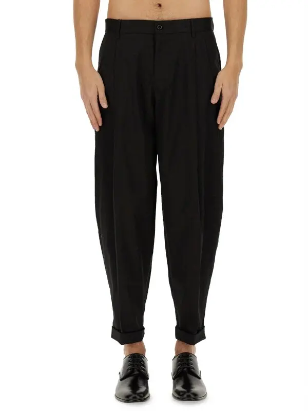 Dolce & Gabbana Cotton Gabardine Pants With Double Darts