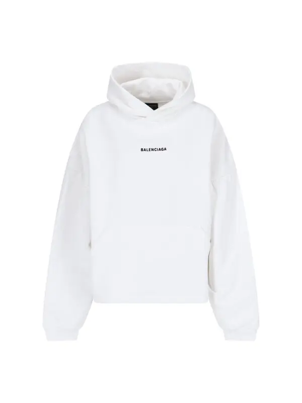 Balenciaga Signature Logo Hoodie - White