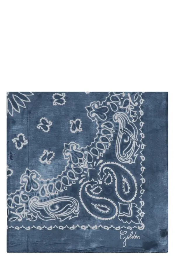 GOLDEN GOOSE Paisley Printed Scarf - Blue