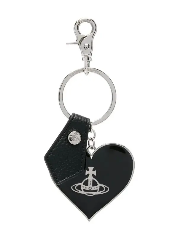 VIVIENNE WESTWOOD Mini Mirror Heart Key Holder - Black