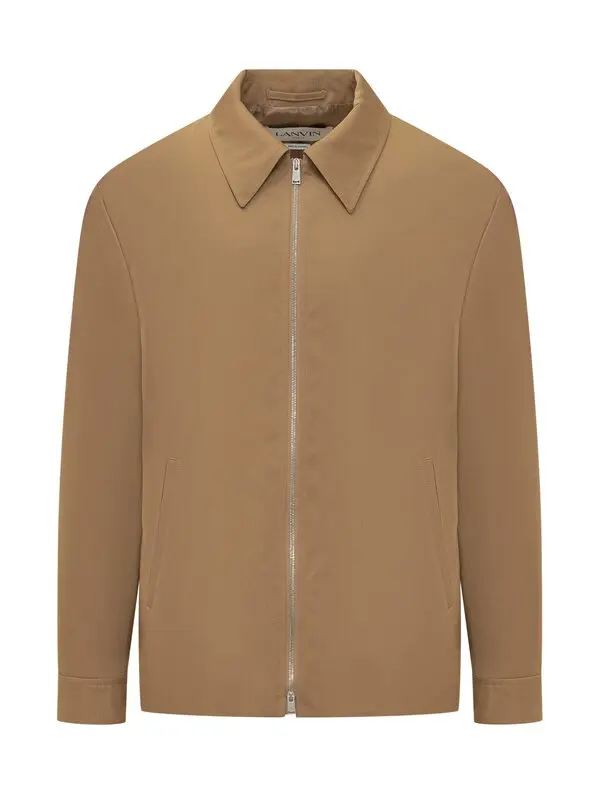 LANVIN Tailored Blouson Jacket With Logo Detail - Desert