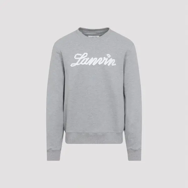 LANVIN Ribbon Sweatshirt In Heathered Fleece - Grey