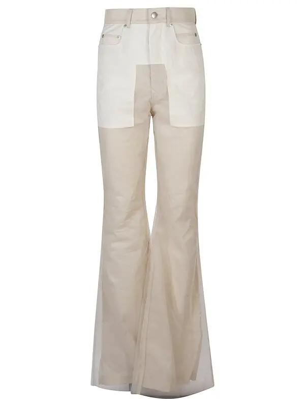 Rick Owens Tailored Trousers With Contrast Paneling - Beige