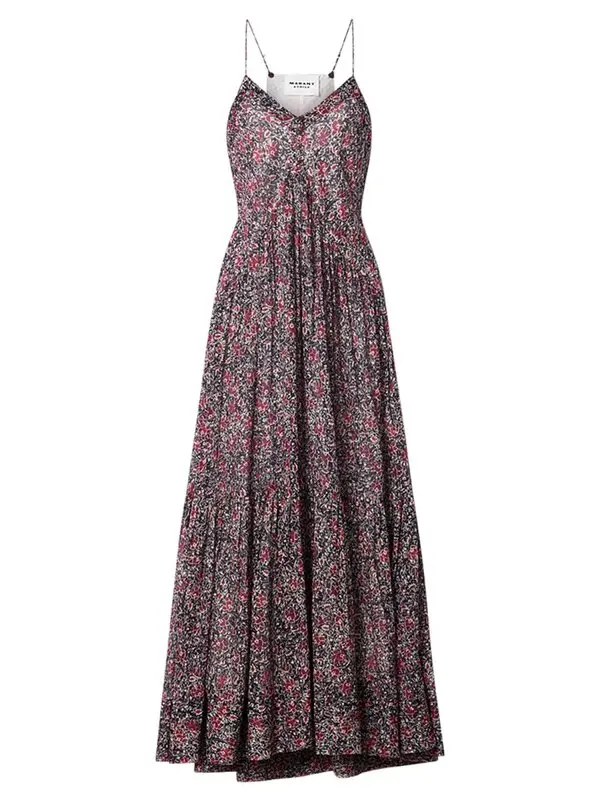 MARANT ETOILE Floral Print Tiered Maxi Dress