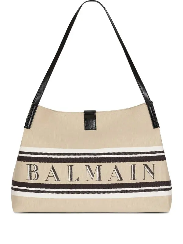 Balmain Monogram Shoulder Bag - Beige