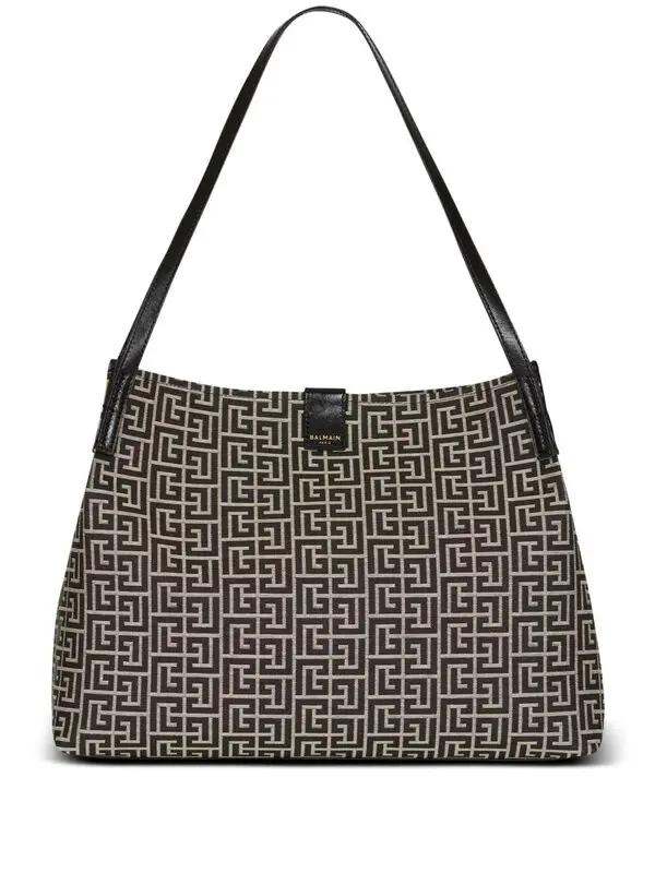 Balmain Monogram Shoulder Bag - Black