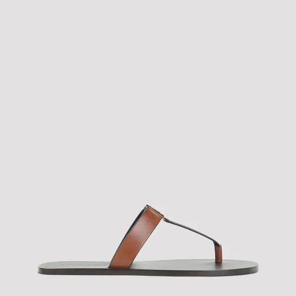 Saint Laurent Leather Flat Sandals