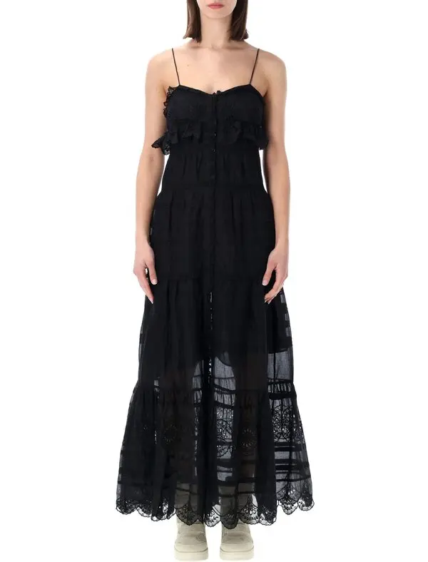 MARANT ETOILE Floral Mini Dress With Adjustable Straps - Black